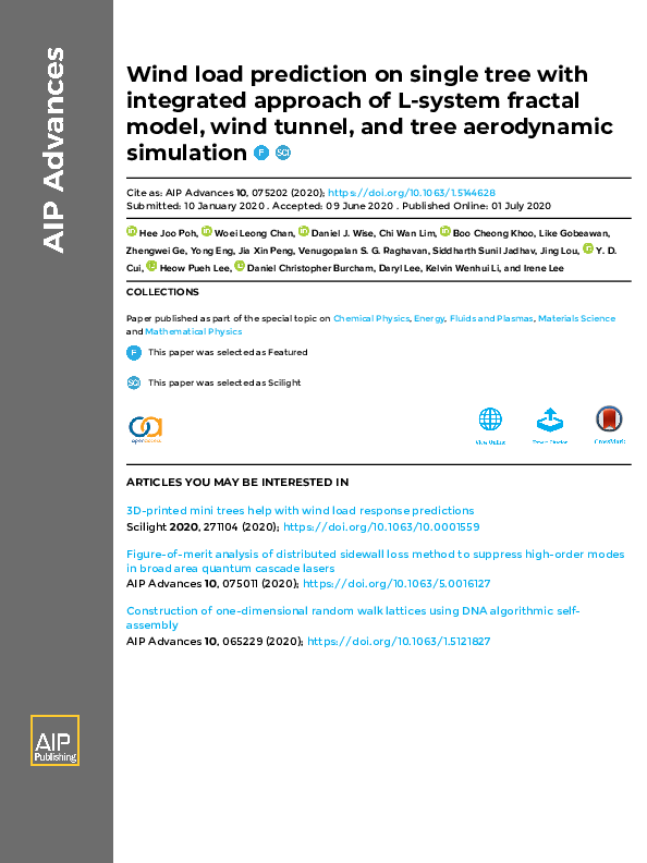Pdf Wind Load Prediction On Single Tree With Integrated Approach Of L System Fractal Model