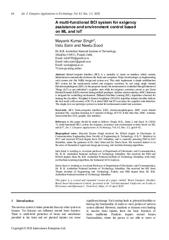 (PDF) A multi-functional BCI system for exigency assistance and ...