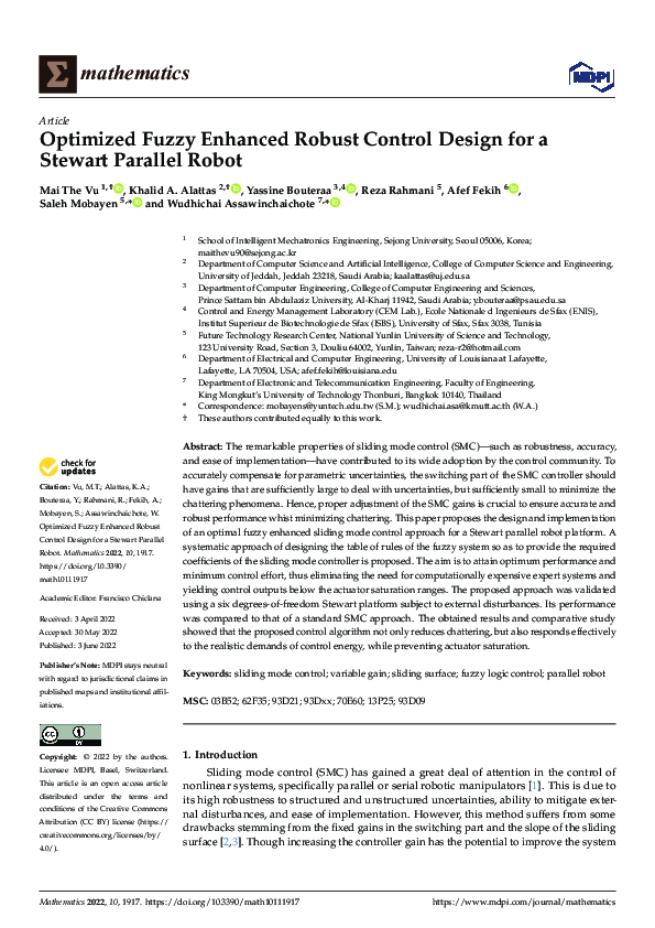 (PDF) Optimized Fuzzy Enhanced Robust Control Design for a Stewart ...