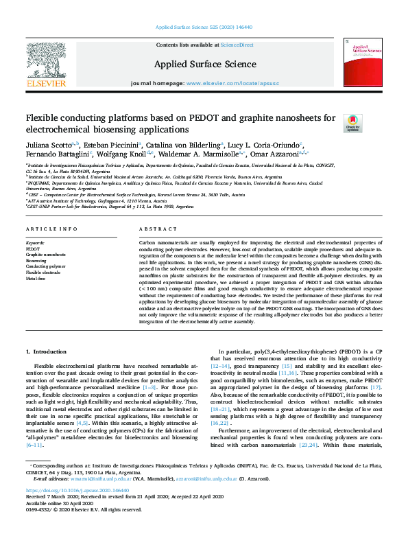 (PDF) Flexible conducting platforms based on PEDOT and graphite ...