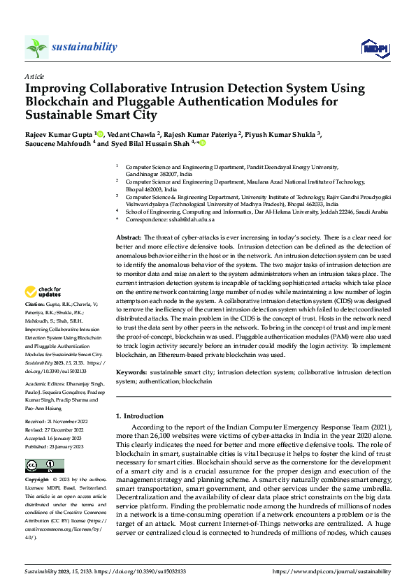(PDF) Improving Collaborative Intrusion Detection System Using Blockchain and Pluggable ...