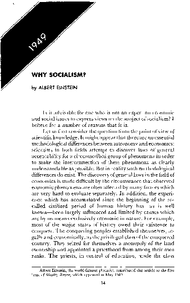 (PDF) Why Socialism?: Reprint