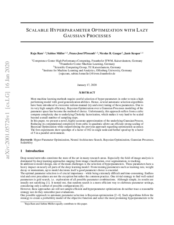 Pdf Efficient Hyperparameter Tuning With Gaussian Processes 4768