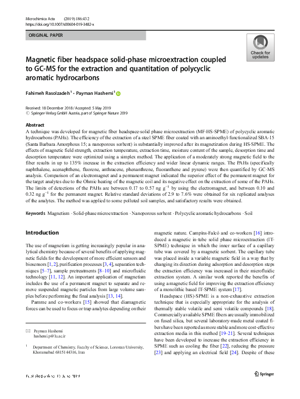 (PDF) Magnetic fiber headspace solid-phase microextraction coupled to GC-MS for the extraction ...