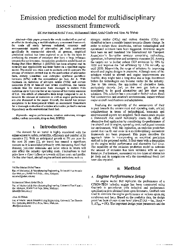 (PDF) Emission prediction model for a multidisciplinary assessment ...