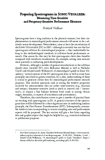 (PDF) Preparing Spectrograms in Sonic Visualiser (2023)