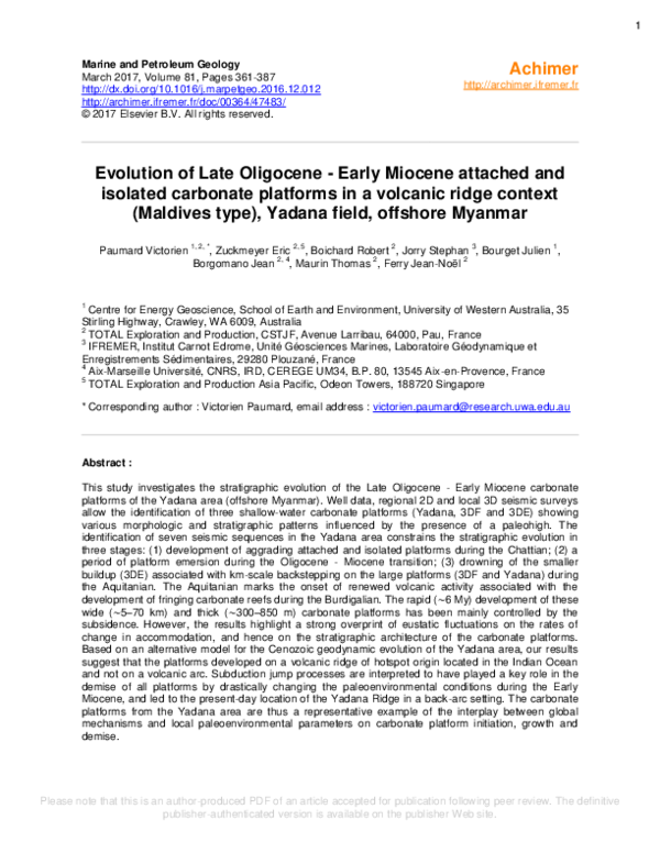 (PDF) Evolution of Late Oligocene - Early Miocene attached and isolated ...