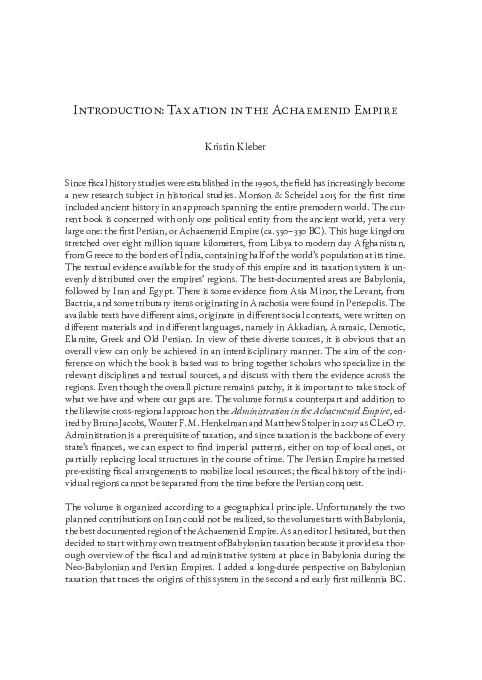 (PDF) Taxation in the Achaemenid Empire