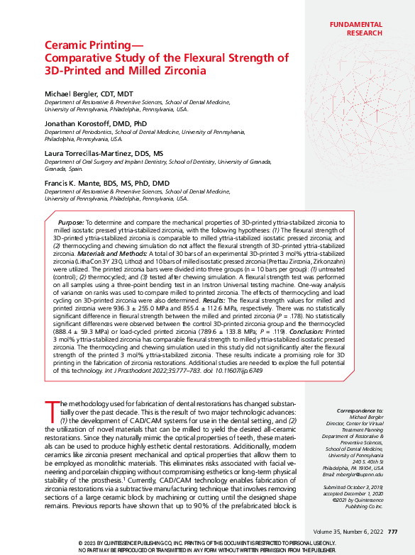 (PDF) Ceramic Printing— Comparative Study of the Flexural Strength of ...