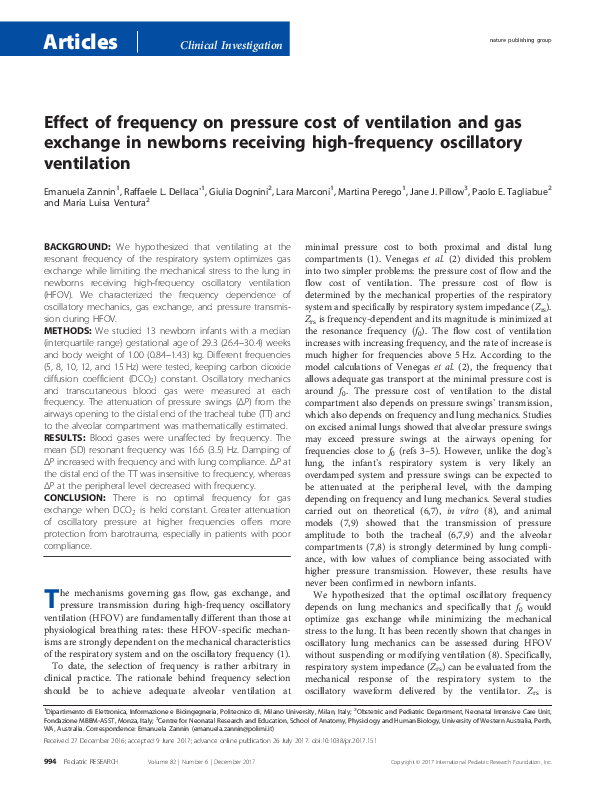 (PDF) Effect of frequency on pressure cost of ventilation and gas ...