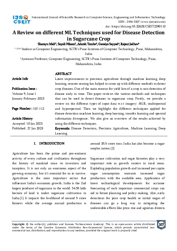 (PDF) A Review on different ML Techniques used for Disease Detection in ...