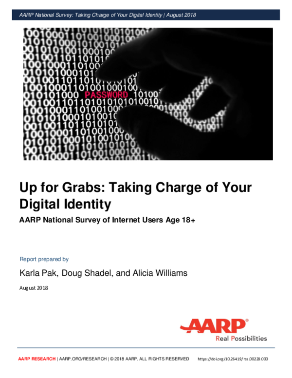 (PDF) Up for Grabs: Taking Charge of Your Digital Identity: AARP ...
