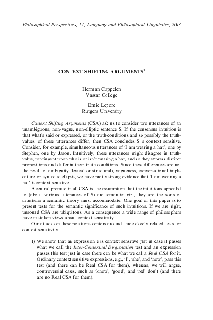 (PDF) Context Shifting Arguments