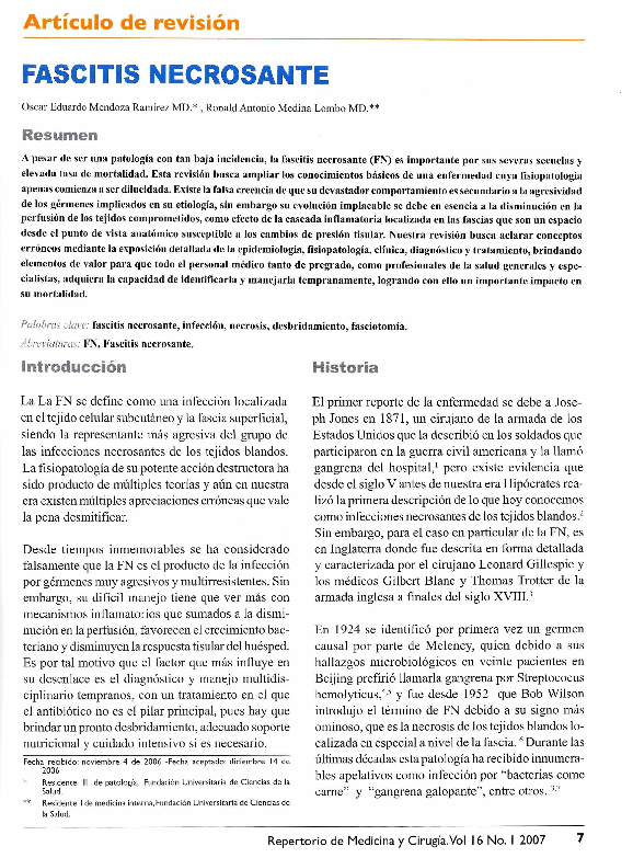 (PDF) Fascitis necrosante