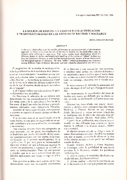 (PDF) La noción de efecto: Un caso de pluriacentuación y transtextualidad en las teorías de ...
