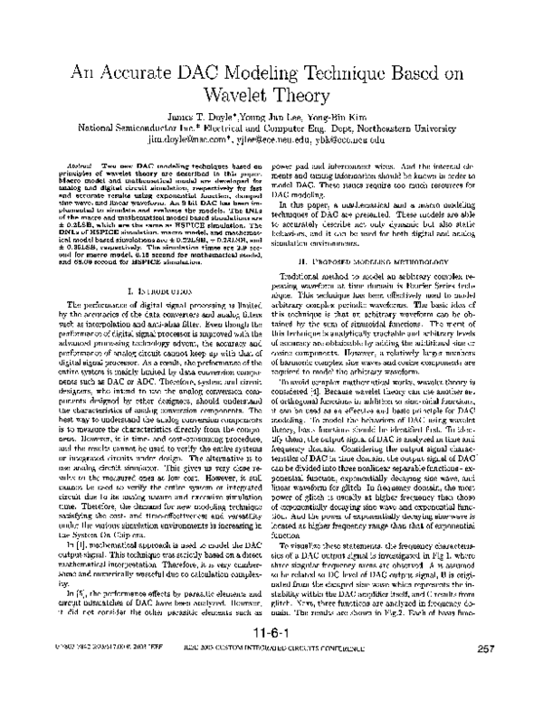 (PDF) An accurate DAC modeling technique based on wavelet theory