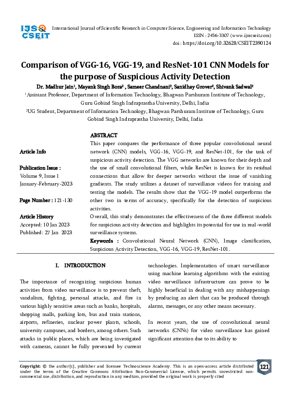 (PDF) Comparison of VGG-16, VGG-19, and ResNet-101 CNN Models for the ...