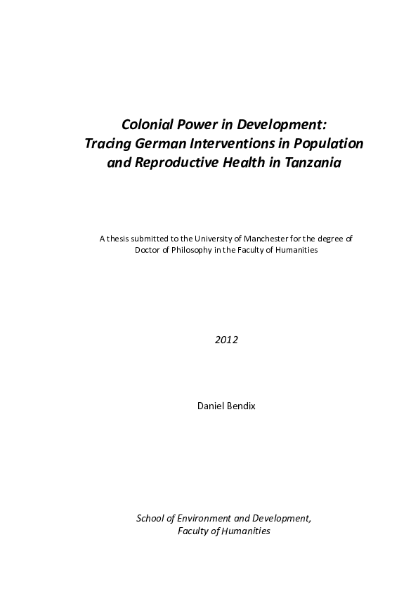 (PDF) Colonial power in development : tracing German interventions in ...