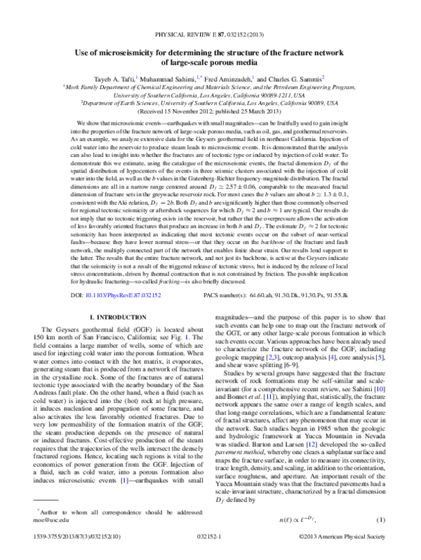 (PDF) Use of microseismicity for determining the structure of the fracture network of large ...