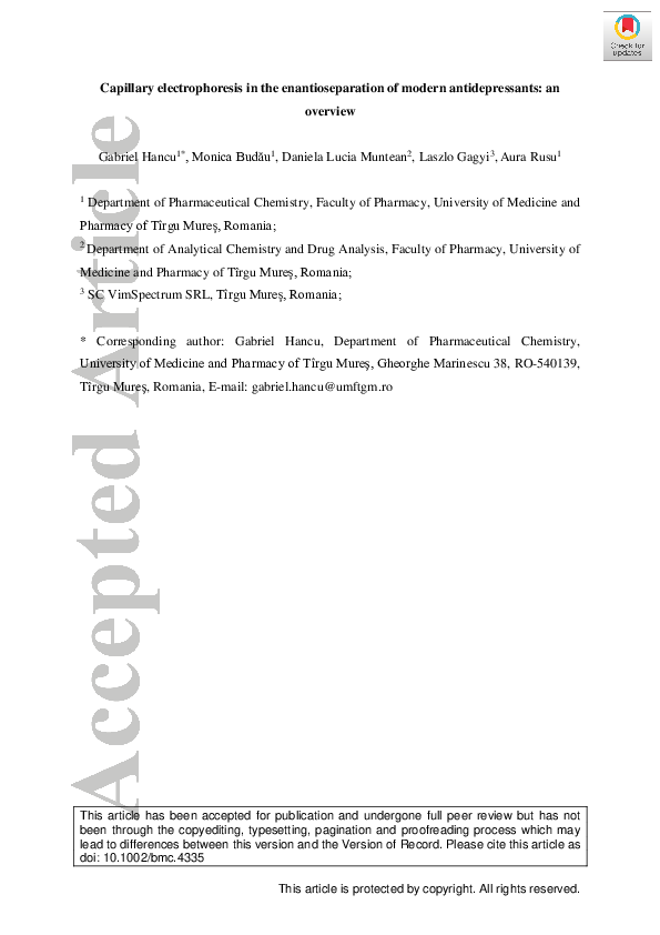 (PDF) Capillary electrophoresis in the enantioseparation of modern ... (PDF) Capillary electrophoresis in the enantioseparation of modern ...