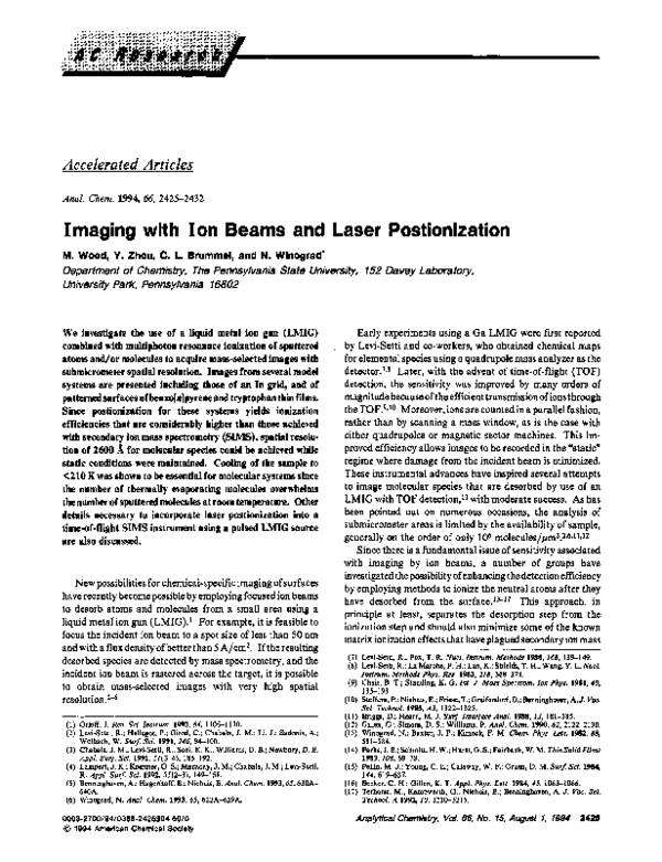 (PDF) Imaging with Ion Beams and Laser Postionization