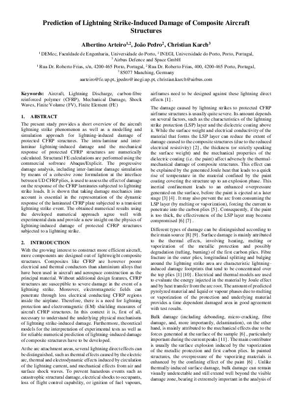 (PDF) Prediction of Lightning Strike-Induced Damage of Composite ...
