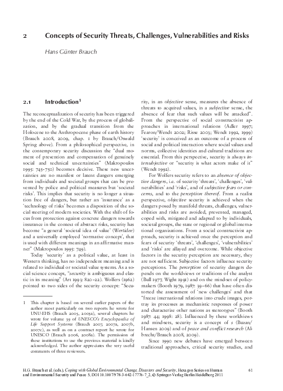 Pdf Concepts Of Security Threats Challenges Vulnerabilities And