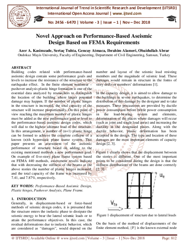 (PDF) Novel Approach on Performance-Based Aseismic Design Based on FEMA ...