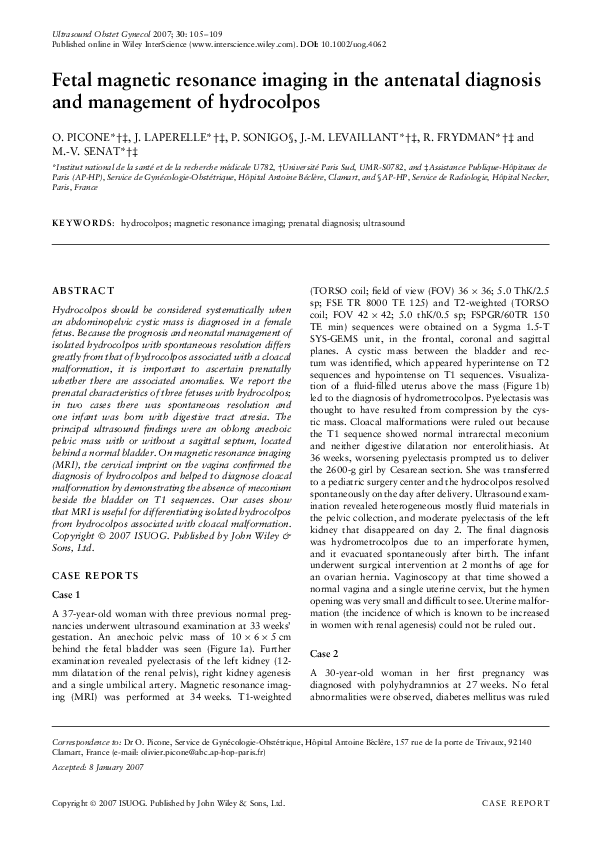 (PDF) Fetal magnetic resonance imaging in the antenatal diagnosis and ...