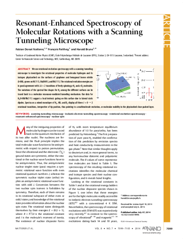 (PDF) Resonant-enhanced spectroscopy of molecular rotations with a ...