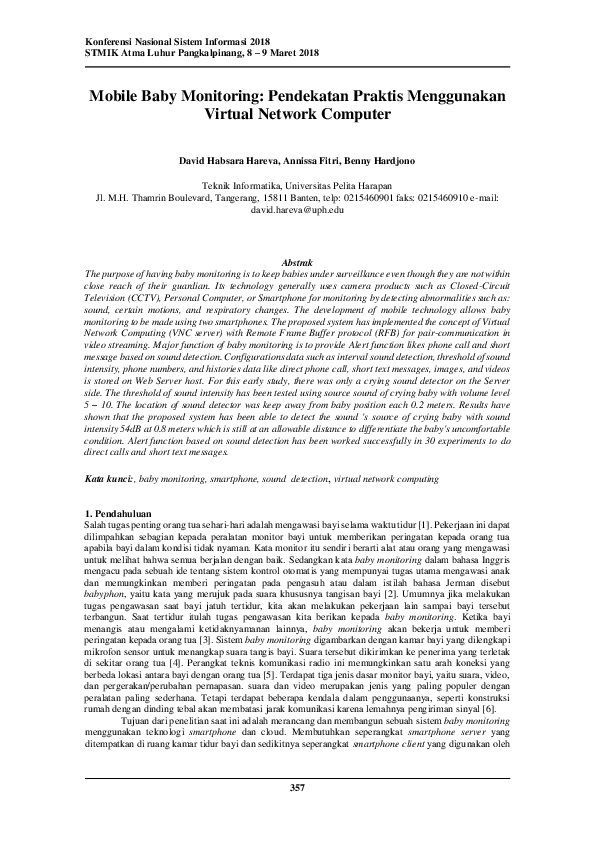 (PDF) Mobile Baby Monitoring: Pendekatan Praktis Menggunakan Virtual Network Computer