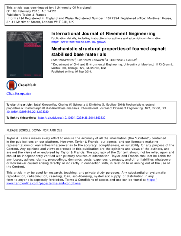 (PDF) International Journal of Pavement Engineering