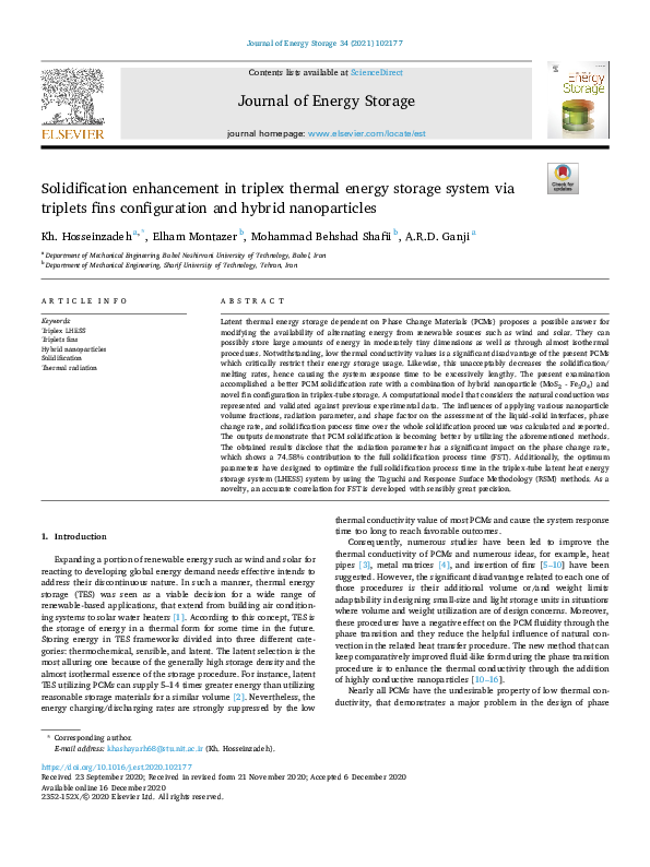 (PDF) Solidification enhancement in triplex thermal energy storage ...