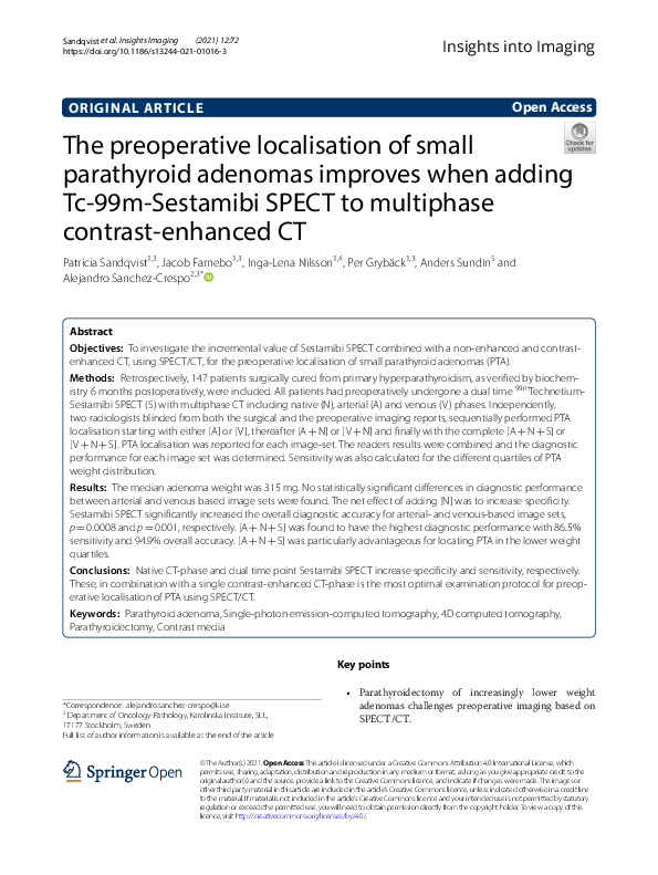 (PDF) The preoperative localisation of small parathyroid adenomas ...