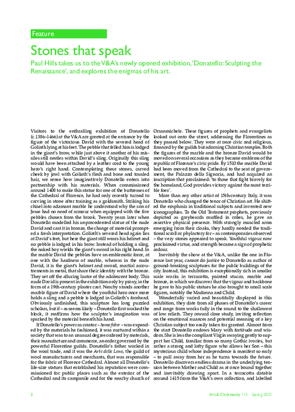 (PDF) Stones that speak: a review of 'Donatello: Sculpting the ...