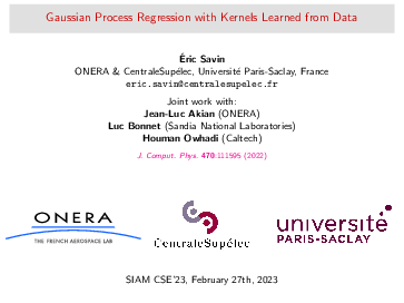(PDF) Gaussian Process Regression with Kernels Learned from Data