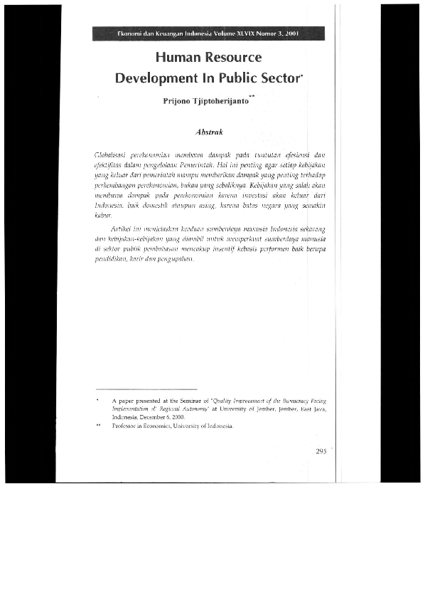 (PDF) Human Resource Development in the Public Sector
