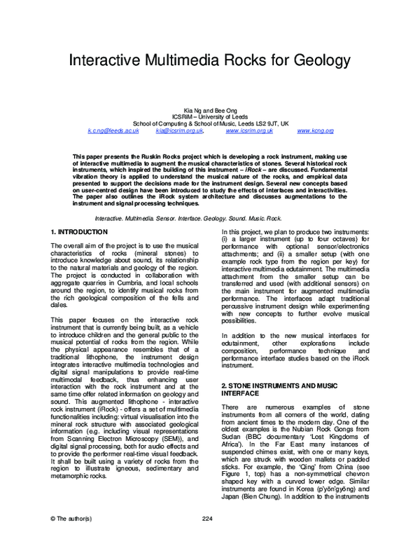 (PDF) Interactive Multimedia Rocks for Geology