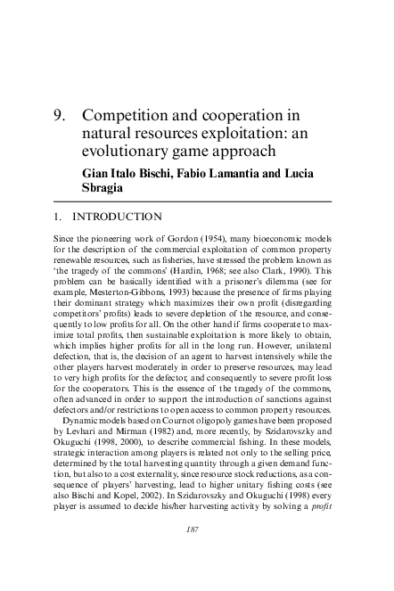 (PDF) Competition and Cooperation in Natural Resources Exploitation: An ...