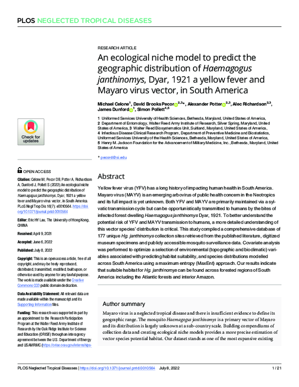 (PDF) An ecological niche model to predict the geographic distribution ...