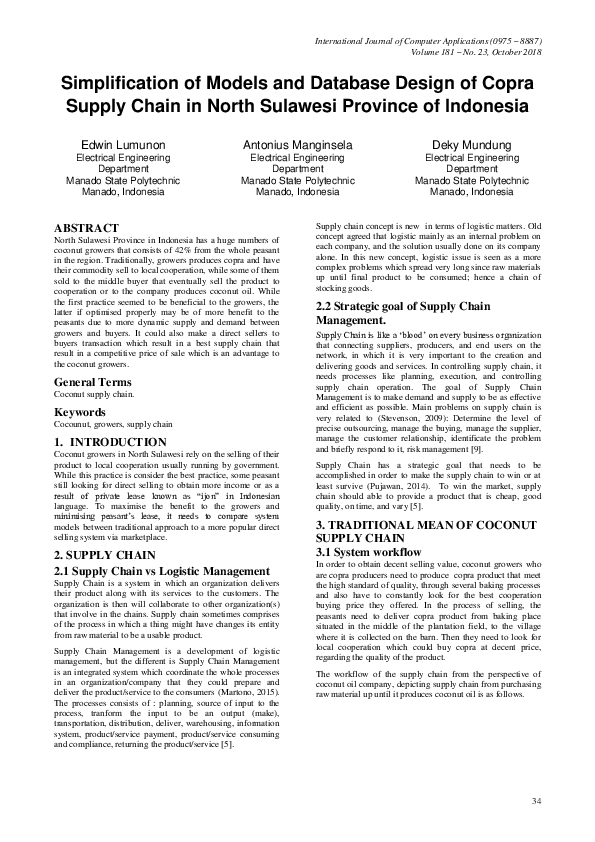 (PDF) Simplification of Models and Database Design of Copra Supply ...