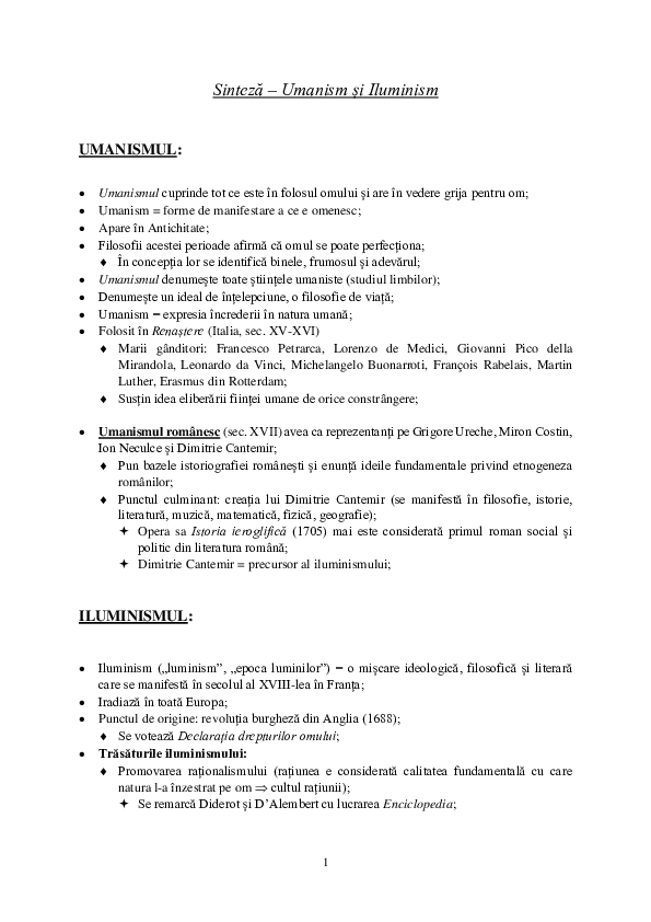 (PDF) Umanismul și iluminismul românesc