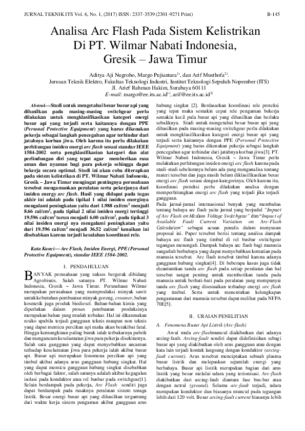 (PDF) Kata ; Kunci-Arc Flash, Insiden Energi, PPE (Personal Protective ...