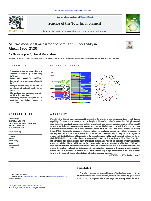 (PDF) Multi-dimensional assessment of drought vulnerability in Africa: 1960–2100