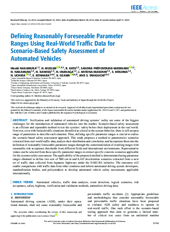 (PDF) Defining Reasonably Foreseeable Parameter Ranges Using Real-World ...