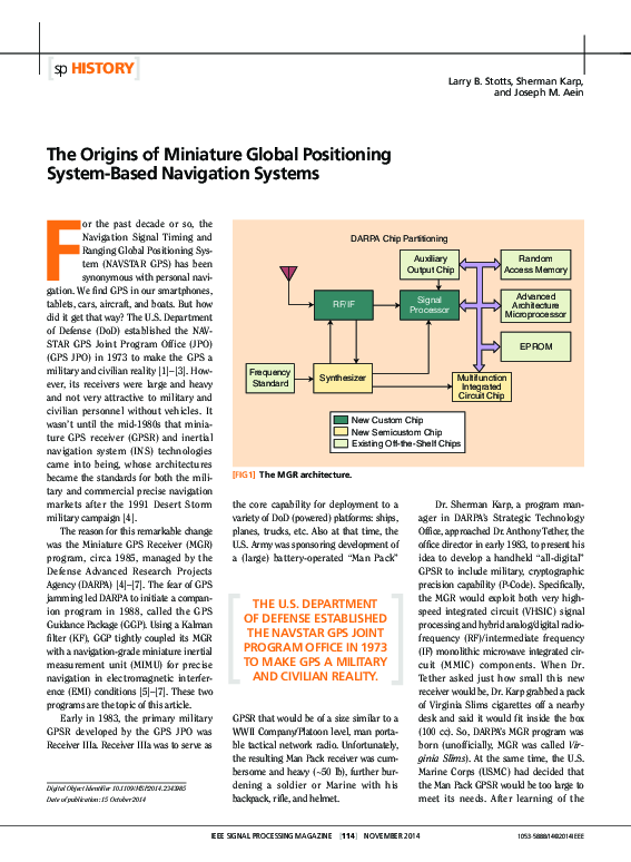 (PDF) The Origins of Miniature Global Positioning System-Based Navigation Systems [SP History ...