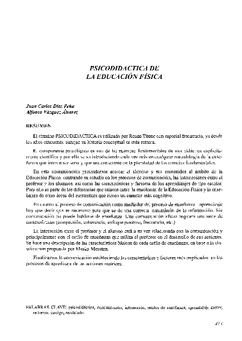 (PDF) Psicodidáctica de la educación física
