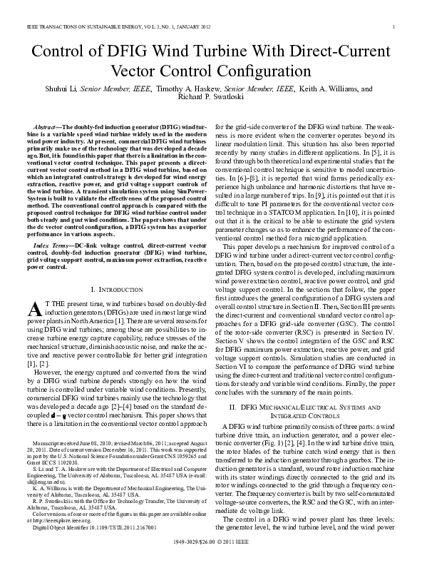 (PDF) Control of DFIG Wind Turbine With Direct-Current Vector Control ... (PDF) Control of DFIG Wind Turbine With Direct-Current Vector Control ...