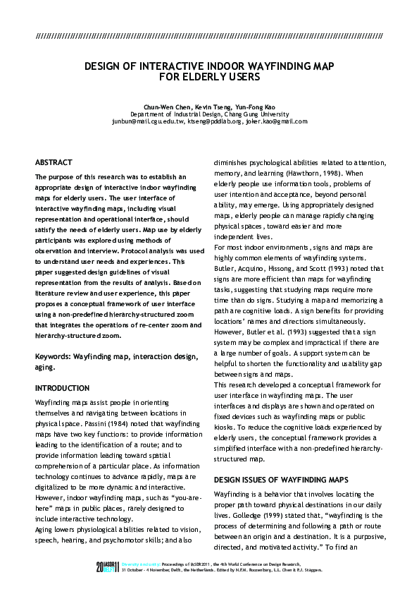 (PDF) Design of Interactive Indoor Wayfinding Map For Elderly Users