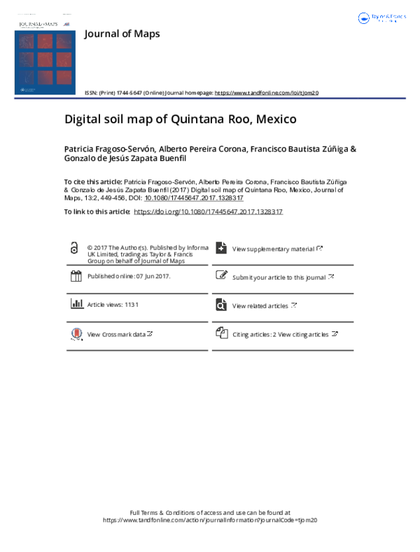 (PDF) Digital soil map of Quintana Roo, Mexico